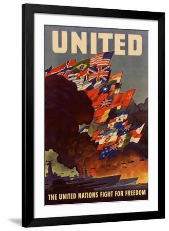 'United The United Nations Fight for Freedom WWII War Propaganda ...