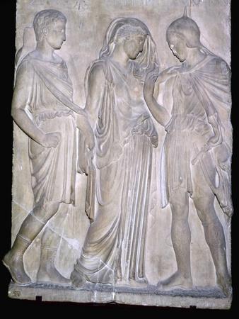 'Roman replica of a Greek relief of Orpheus and Eurydice. Artist ...