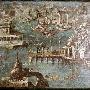 Roman wallpainting of a harbour scene, Stabiae, near Pompeii, Italy ...