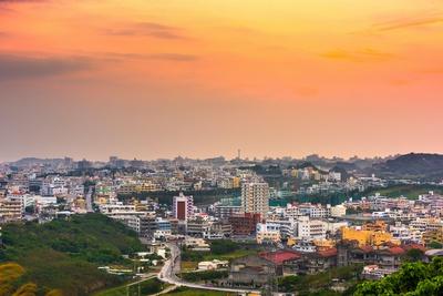 'Urasoe, Okinawa, Japan town skyline at twilight' Photo | AllPosters.com