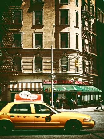 'Urban Scene with Yellow Cab on the Upper West Side of Manhattan, NYC ...