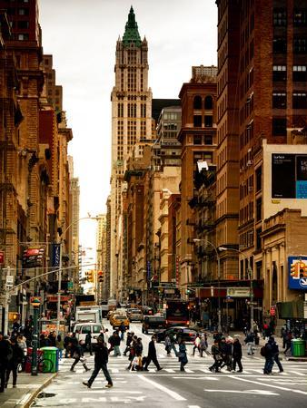 'Urban Street Scene in Broadway at Sunset - Canal Street - Manhattan ...