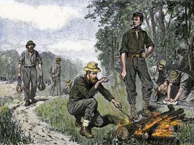 US Civil War, 1861-1865: Dinner in the Confedere Camp, Confederate ...