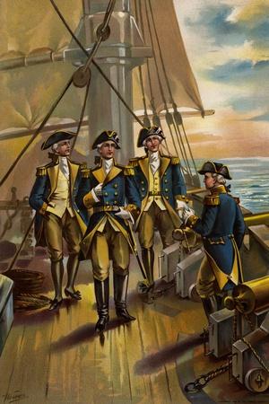 'US Navy, Commander in Chief of Fleet, 1776 (Colour Litho)' Giclee ...