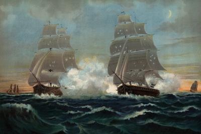 'US Navy, Frigate, 1815 (Colour Litho)' Giclee Print - American School ...