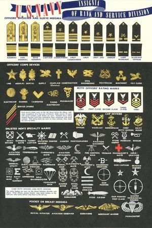 'US Navy Rank and Service Insignia' Prints | AllPosters.com
