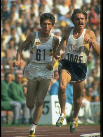 'US Track Athlete Steve Prefontaine and Emiel Puttemans Running a Race ...