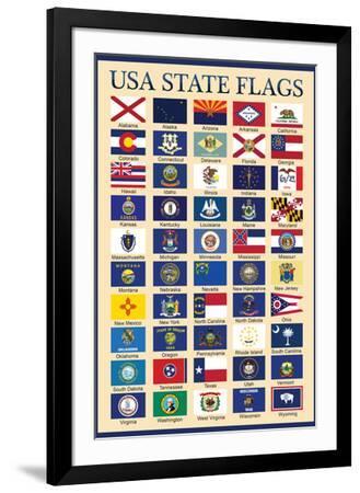 'USA 50 State Flags Chart Education' Prints | AllPosters.com