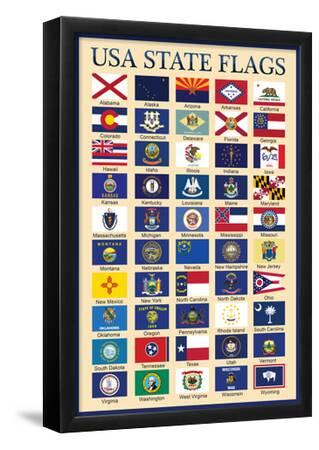 'USA 50 State Flags Chart' Posters | AllPosters.com