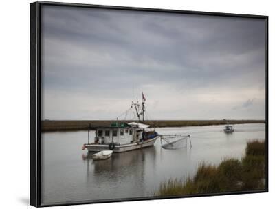 'USA, Louisiana, Dulac, Bayou Fishing Boat by Lake Boudreaux ...