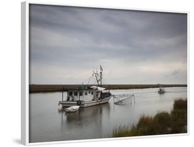 'USA, Louisiana, Dulac, Bayou Fishing Boat by Lake Boudreaux ...