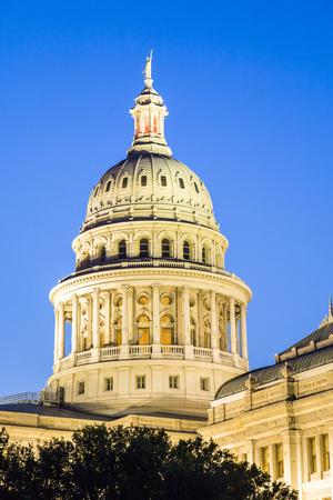 'USA, Texas, Austin. Capitol Building dome with the Goddess of Liberty ...