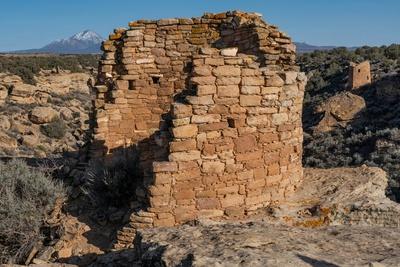 'USA, Utah. Ancient ruin along the Little Ruin Trail, Hovenweep ...