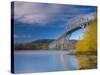 'USA, Vermont, Lake Champlain, Chimney Point Bridge Between Chimney ...