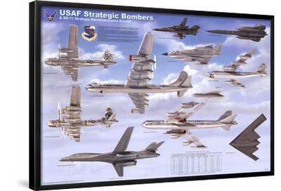 'USAF Strategic Airplane Bombers Educational Military Chart Poster ...