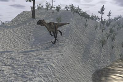 'Utahraptor Running Down a Hill' Posters | AllPosters.com