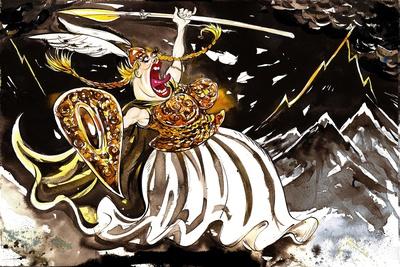 'Valkyrie - Cartoon of Richard Wagner's Die Walküre from Cycle of ...