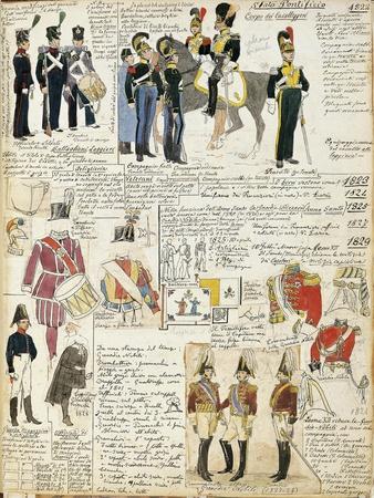 'Various Forces Uniforms of the Papal States, 1822-1829' Giclee Print ...