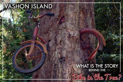 'Vashon Island, WA - Bike in the Tree' Prints - Lantern Press ...