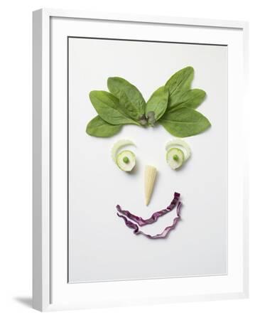 'Vegetable Face with Spinach Hair' Photographic Print | AllPosters.com