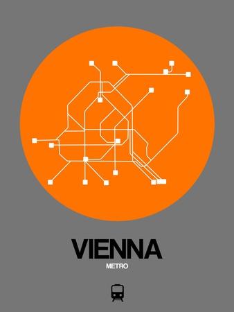'Vienna Orange Subway Map' Art - NaxArt | AllPosters.com