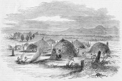 'View of an Indian Rancheria, Yuba City, California Illustration ...