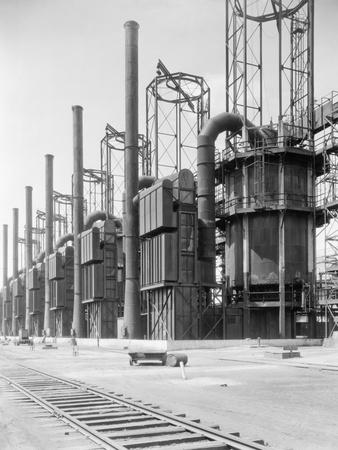 'View of Cracking Stills at Oil Refinery' Photographic Print ...