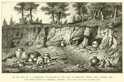 'View of Prehistoric Graveyard of the Late Quaternary Period' Giclee ...