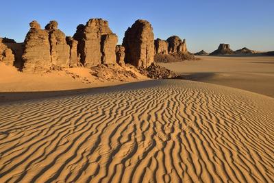 'View of the Dunes and Cliffs of Tiou Tatarene, Tassili N Ajjer ...