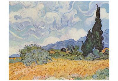 'Vincent Van Gogh (Corn field with cypresses) Art Poster Print' Posters ...