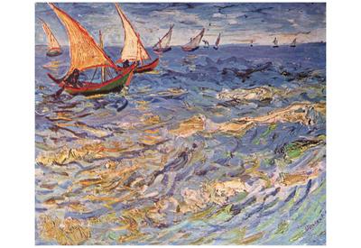 'Vincent Van Gogh (The Sea at Saintes-Maries) Art Poster Print' Poster ...