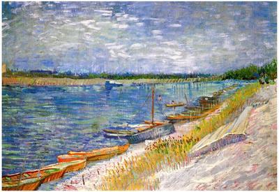'Vincent Van Gogh View of a River with Rowing Boats Art Print Poster ...