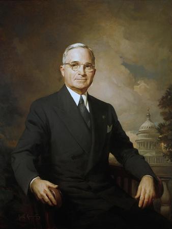 'Vintage American History painting of President Harry Truman.' Prints ...