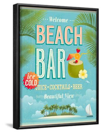 'Vintage Beach Bar Poster' Posters - avean | AllPosters.com