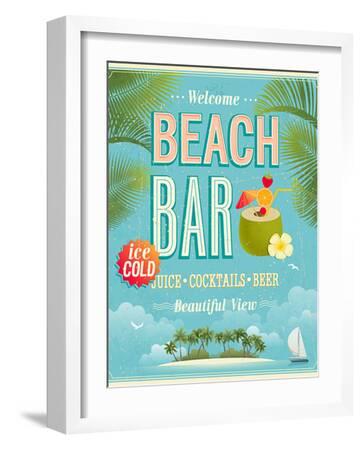'Vintage Beach Bar Poster' Posters - avean | AllPosters.com
