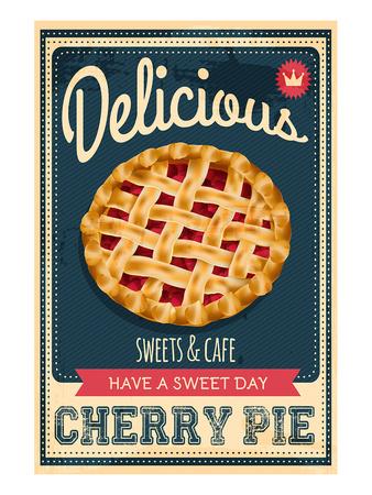 'Vintage Cherry Pie Sign' Premium Giclee Print | AllPosters.com