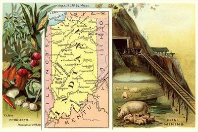 'Vintage Map, Agriculture, Mining' Poster | AllPosters.com