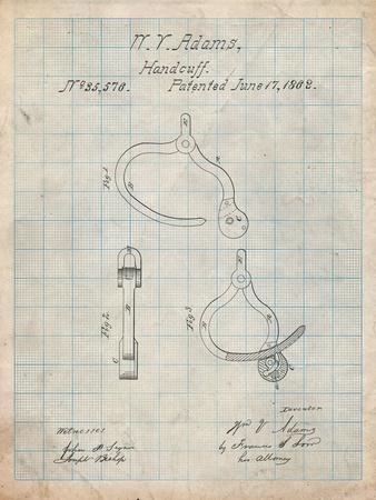 'Vintage Police Handcuffs Patent' Prints - Cole Borders | AllPosters.com