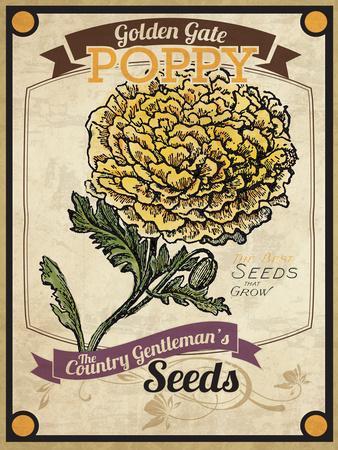 'Vintage Poppy Seed Packet' Giclee Print | AllPosters.com
