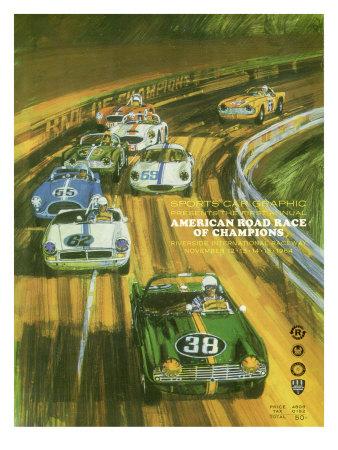 'Vintage Sports Car Road Race Poster' Giclee Print | AllPosters.com