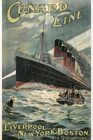 Vintage Travel Poster for Cunard Lines | AllPosters.com