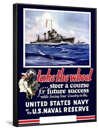 'Vintage World War II Navy Poster of U.S. Warships On the Sea ...