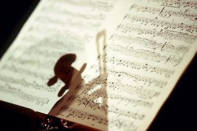 Violin Score - Shadow of a Violin Scroll, Pegs and Bow. Giclee Print ...