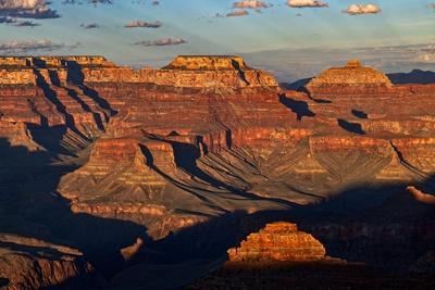 Vishnu Temple at sunset from south rim, Grand Canyon National Park ...