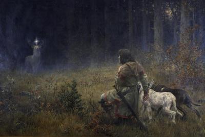 'Vision of St. Hubert, 1892' Giclee Print - Wilhelm Carl Räuber ...