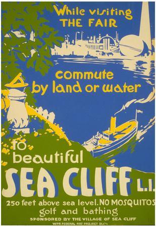 'Visit Beautiful Sea Cliff Long Island NY Tourism Vintage Ad Poster ...