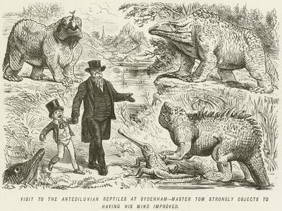 'Visit to the Antediluvian Reptiles at Sydenham-Master Tom Strongly ...