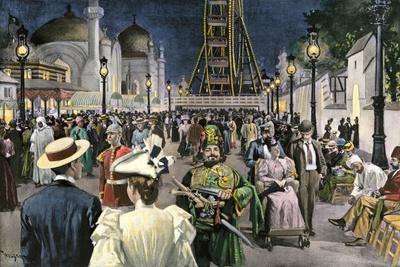 Visitor of the Colombian Exhibition Walking in the Main Axis, at Night ...