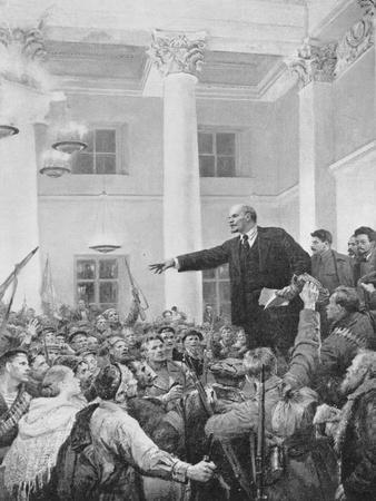 'Vladimir Lenin Addressing Crowd' Giclee Print | AllPosters.com