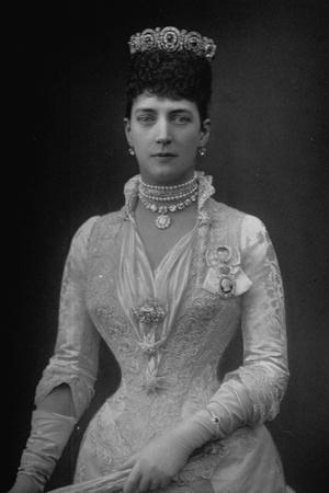 'Portrait of Queen Alexandra of England, Wearing Crown, Diamond and ...